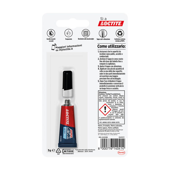 colla instantanea speciale vetri e cristalli super attack vetro 3gr ...