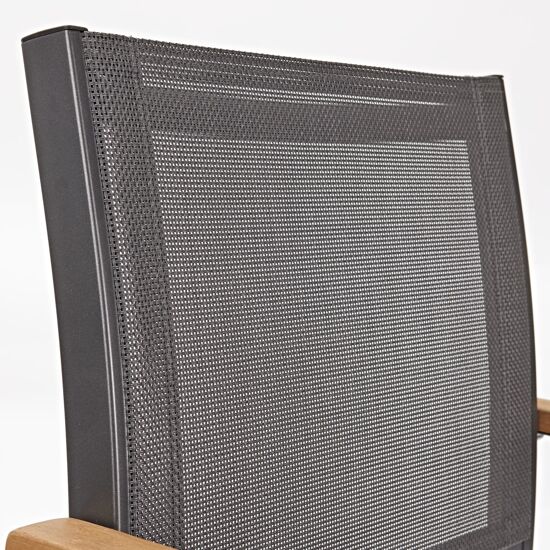 SEDIA ORIS NATERIAL ALU. CON BRACCIOLI LEGNO EUCALIPTO SEDUTA TEXTILENE ...