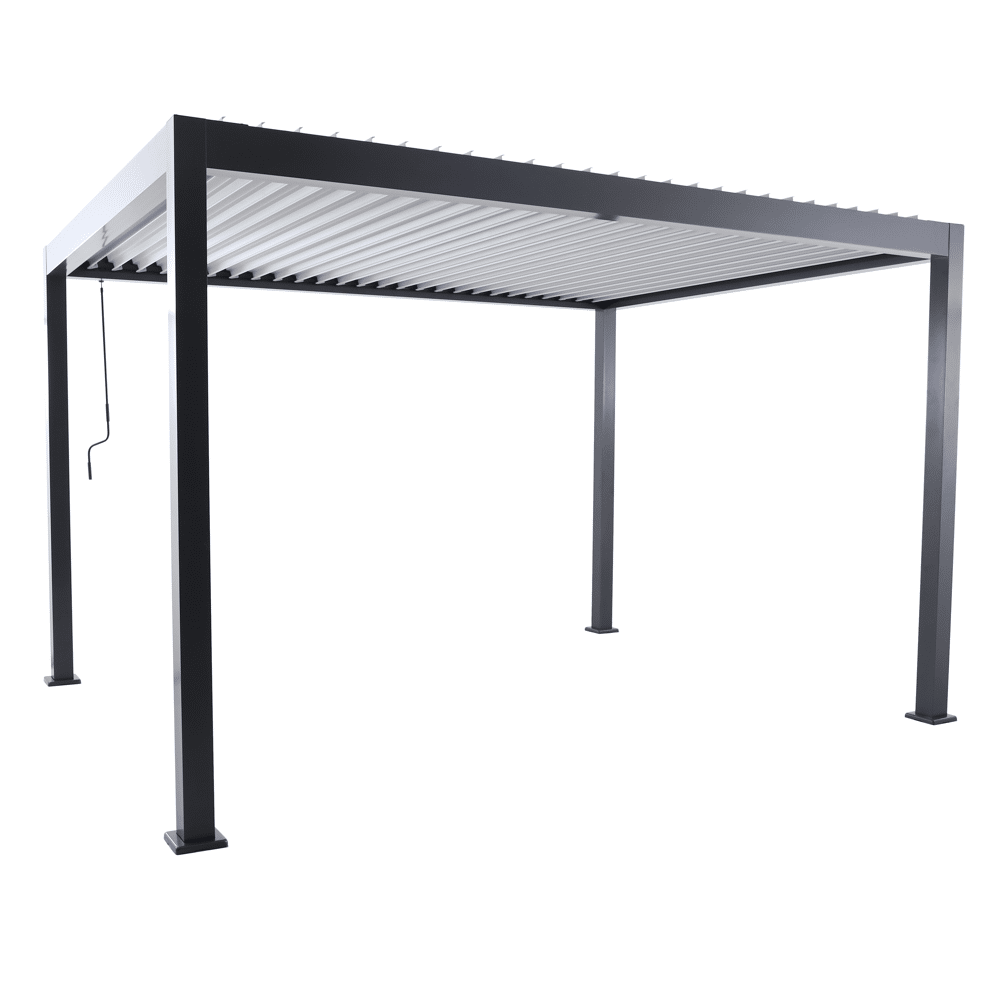 pergola bioclimatica clima astra in alluminio 300x393 antracite ...